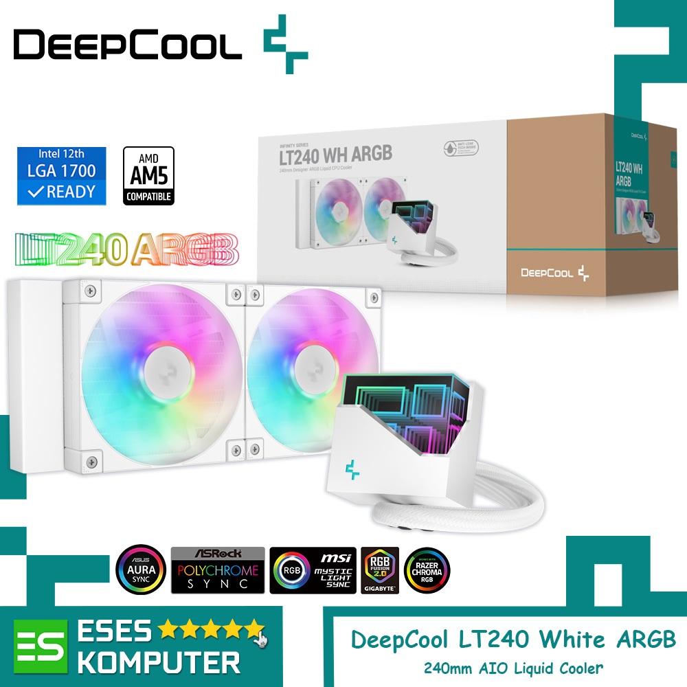 Jual AIO DeepCool LT240 White ARGB 240mm High Performance Liquid CPU ...