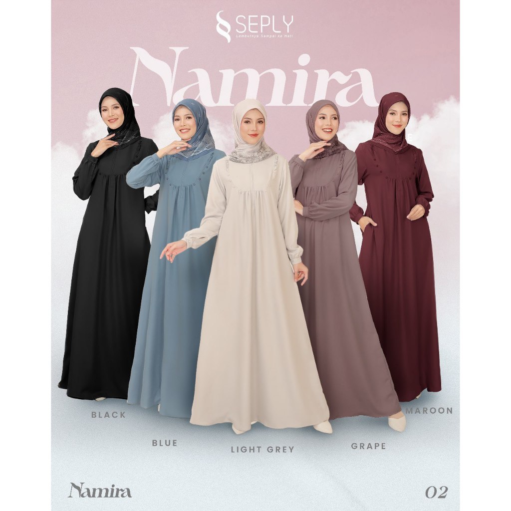 Jual TERBARU GAMIS SEPLY NAMIRA 02 BLACK I BLUE I LIGHT GREY I GRAPE I MAROON ORIGINAL I BEKASI ...