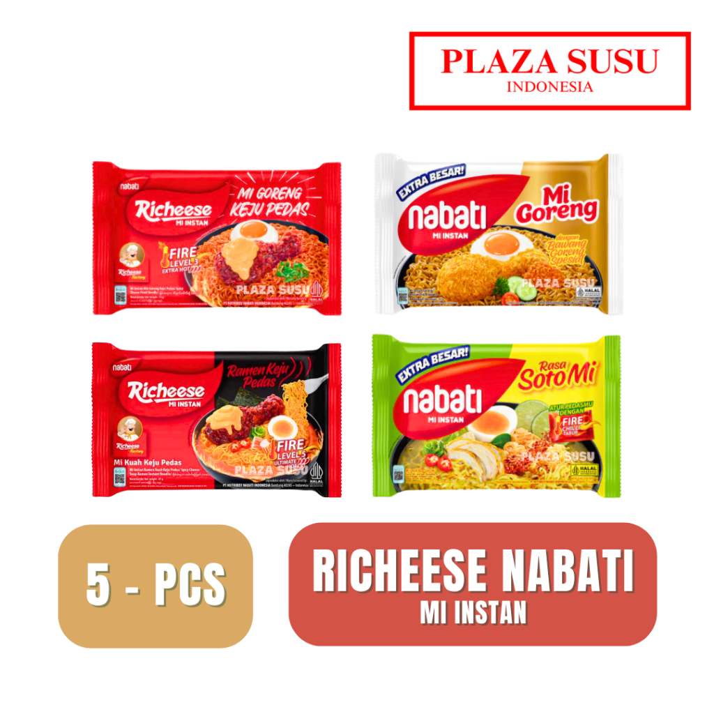 Jual MIE INSTANT RICHEESE NABATI RAMEN KEJU PEDAS MI GORENG MIW INSTANT ...