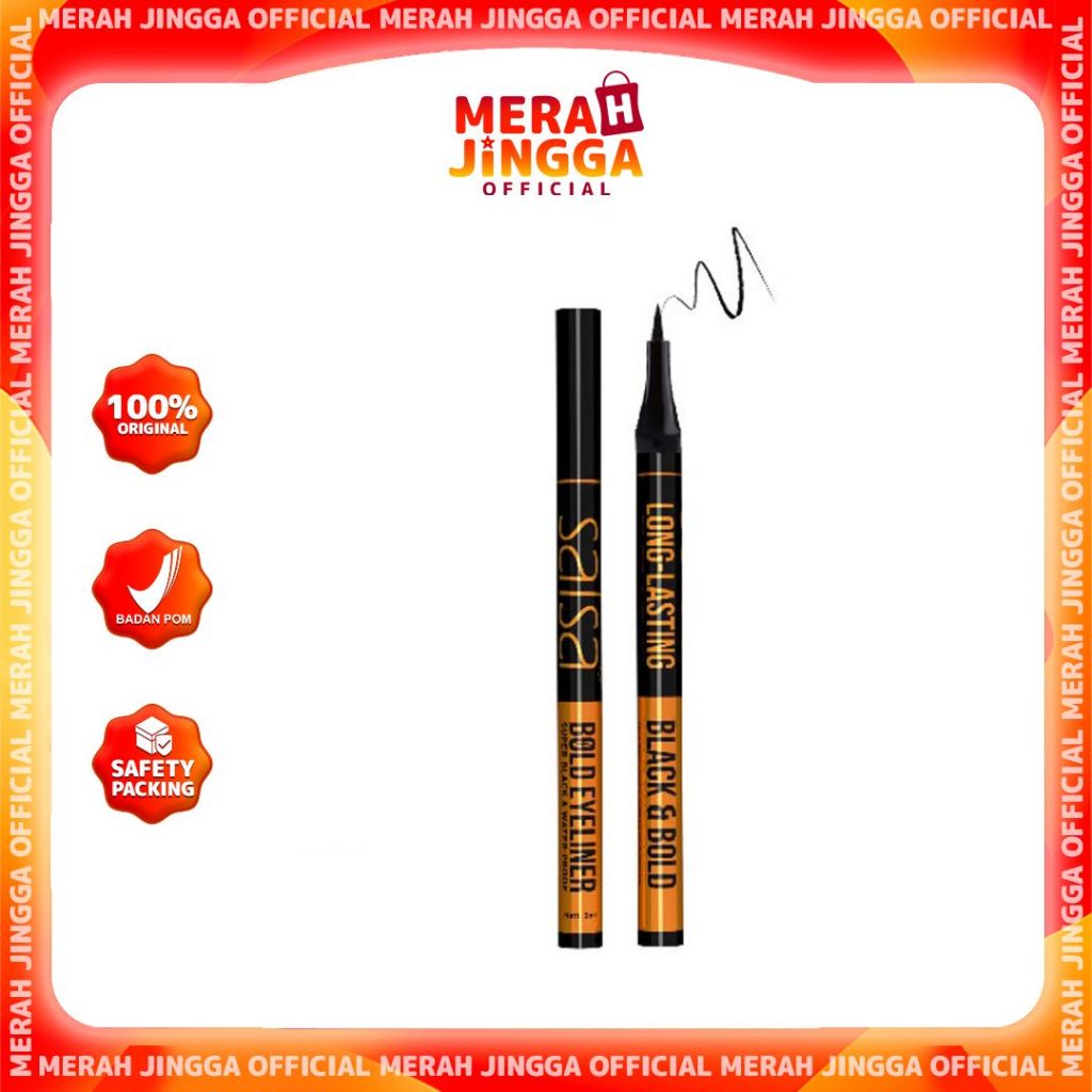 Jual SALSA Bold Eyeliner - Super Black Waterproof Pen Eyeliner Hitam ...