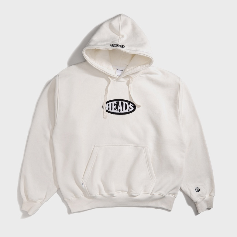 Jual HEADS - Ouval Logo Pullover Hoodie Ivory White | Jaket Hoodie Pria ...