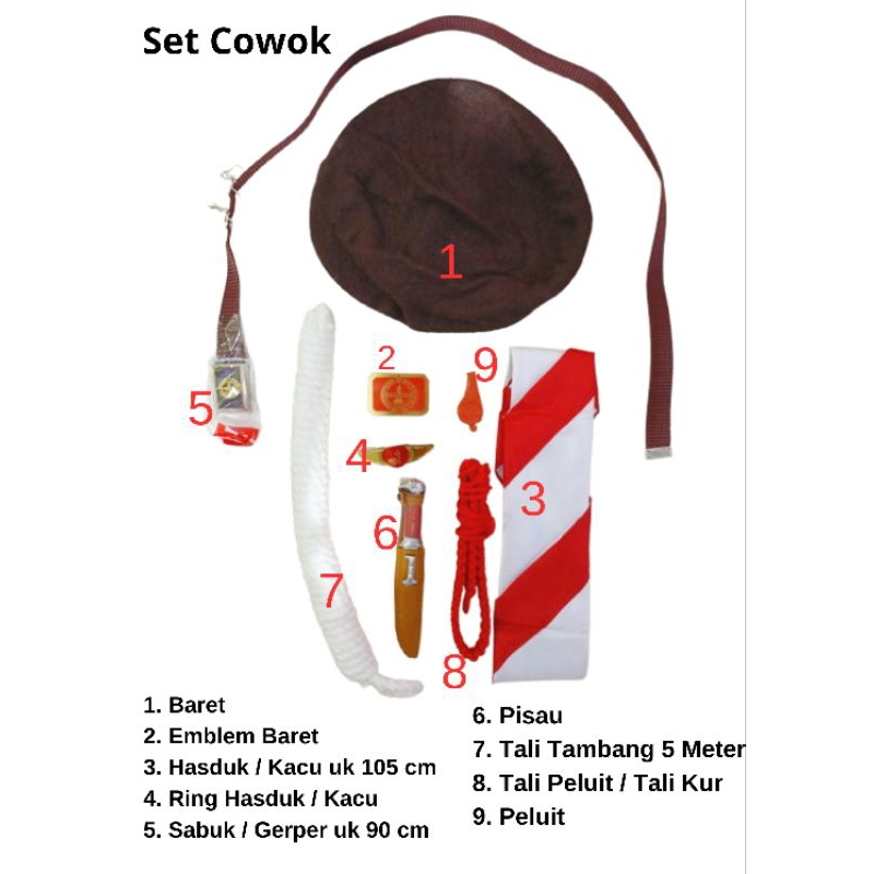 Jual Set Alat Pramuka SD - SMP Cowok Cewek / Set Sekolah Pramuka / Alat ...