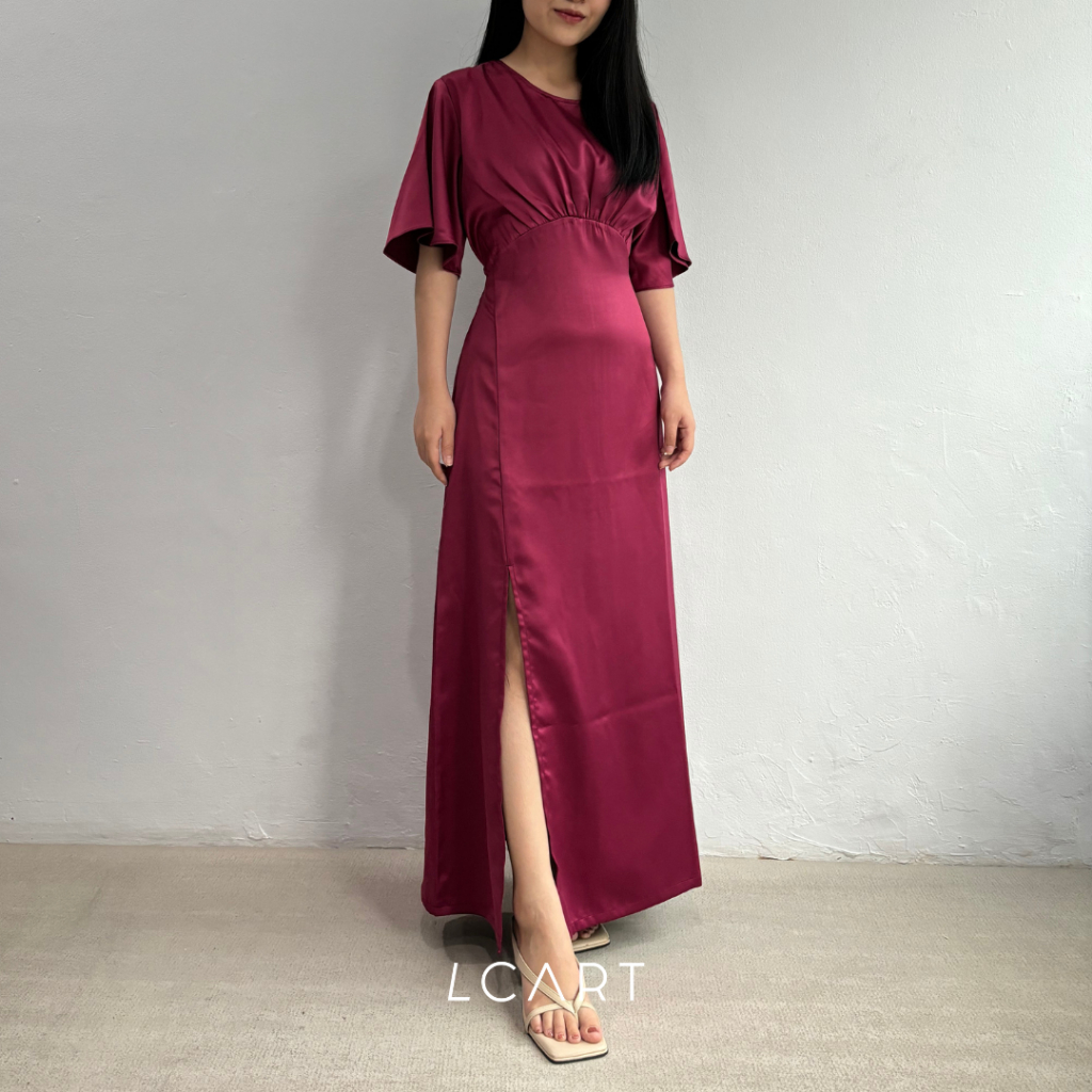 Jual LCART - Narin Dress | Dress Satin Wanita | Shopee Indonesia