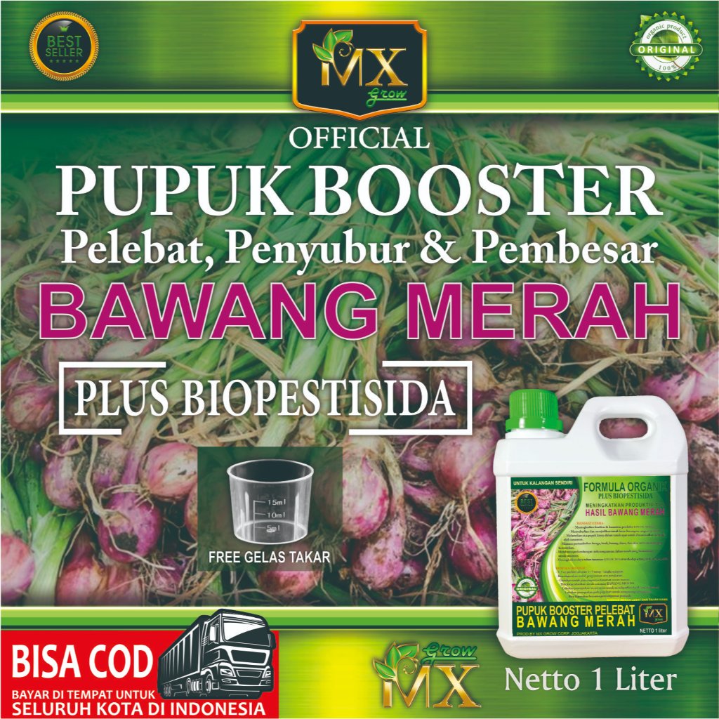 Jual Pupuk Organik Cair Pelebat Penyubur Pembesar Bawang Merah 1 Liter / Booster Bawang Merah ...