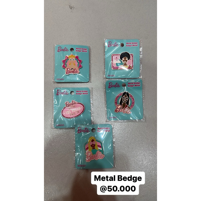 Jual Metal Badge Barbie x Miniso | Pin | Bross Barbie x miniso | Shopee ...