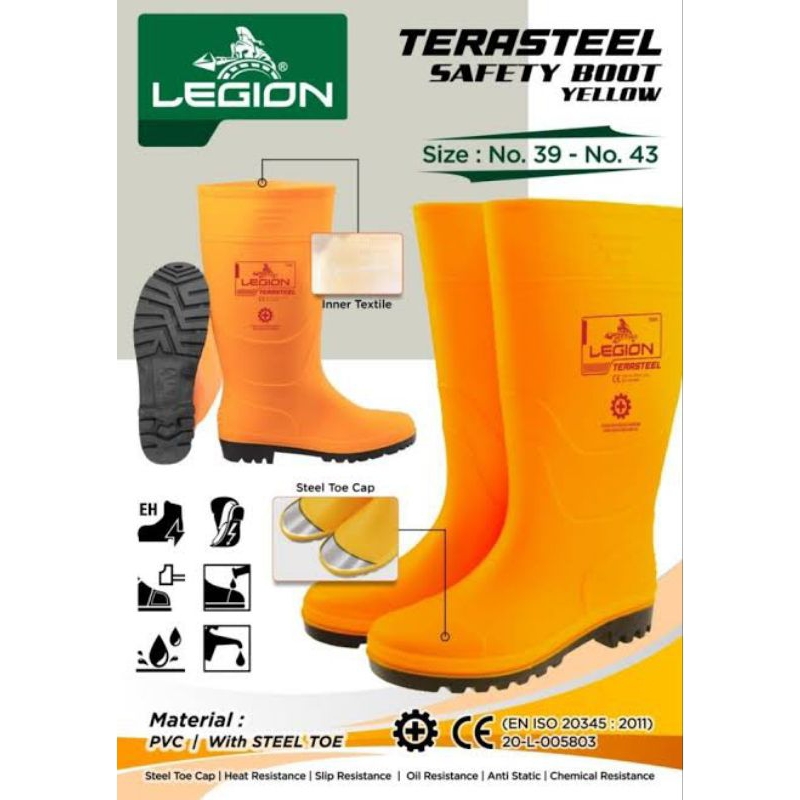 Jual * LEGION - SEPATU BOOT BESI DI BAGIAN DEPAN / SEPATU BOOT SAFETY ...