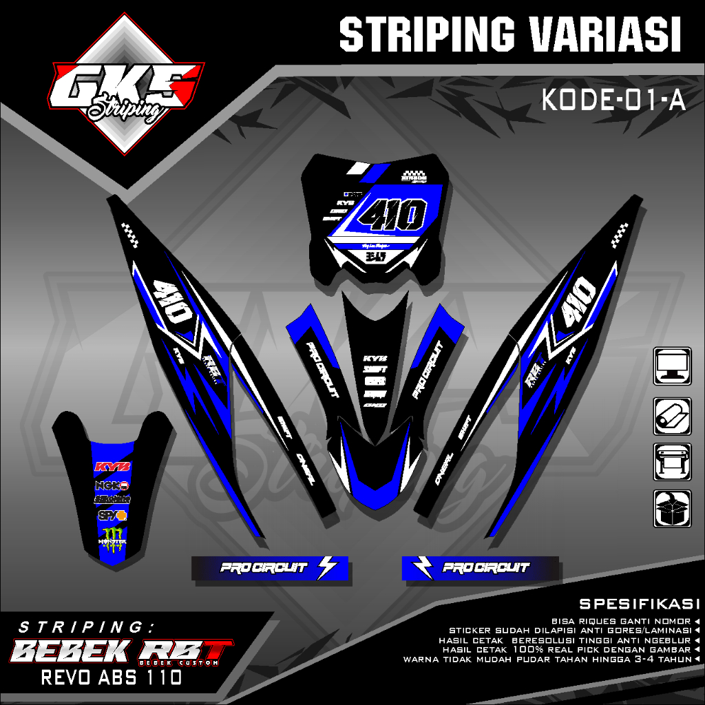 Jual COD Sticker SETRIPING scotletl semi fullbody RBT REVO ABSOLUTE rbt ...