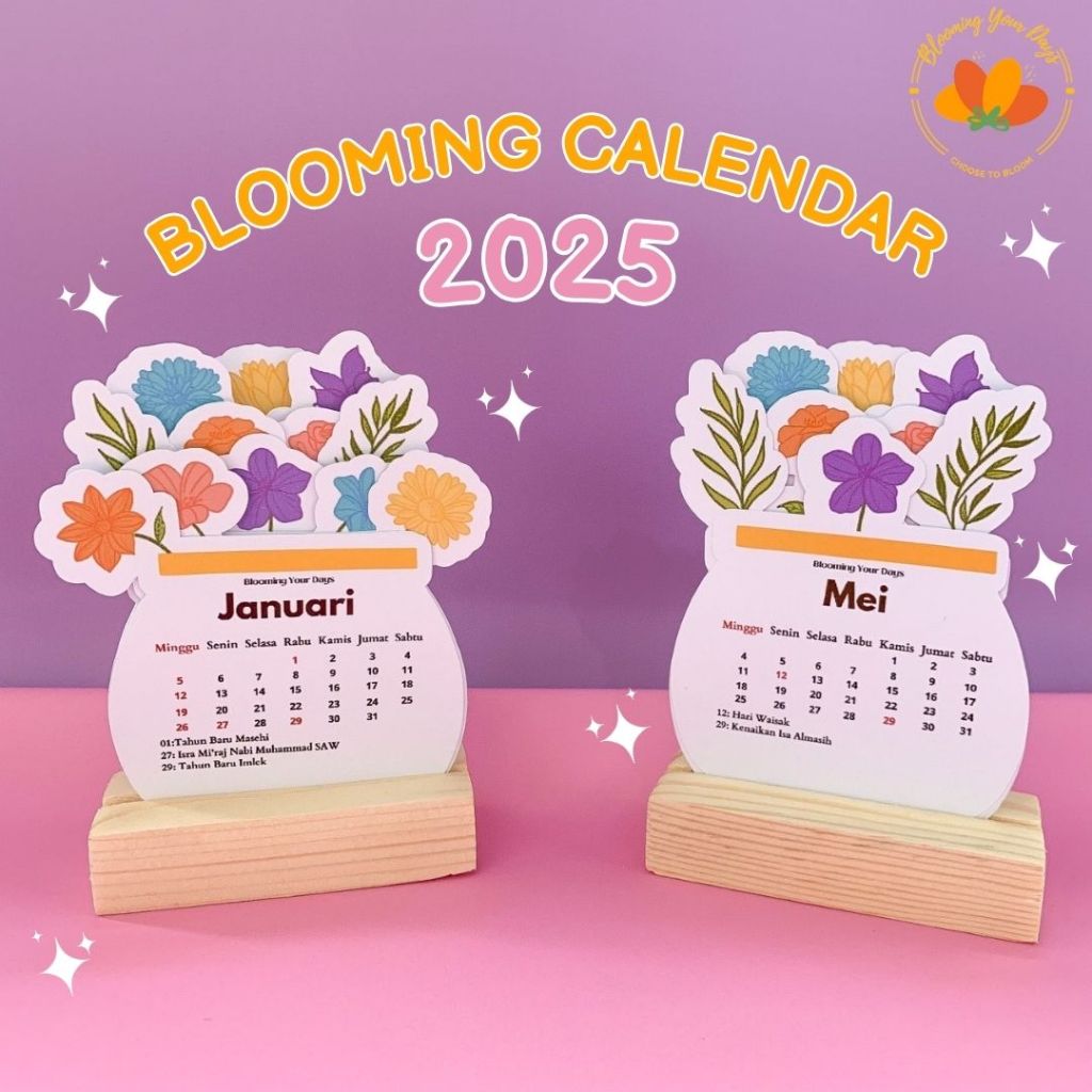 Jual bloomingyourdays Kalender 2025 aesthetic Desk Calendar Kalender ...