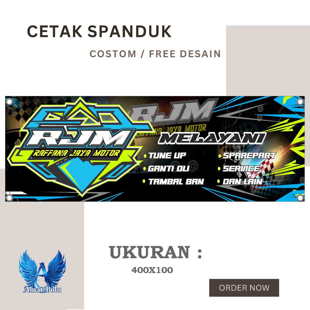 Jual Spanduk Banner BENGKEL RAFANA RACING Costom Desain | Shopee Indonesia
