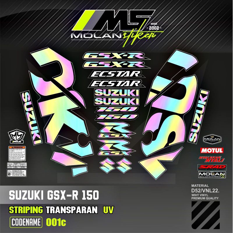 Jual Decal Sticker Striping Variasi Transparan Uv Suzuki GSX R 150 ...