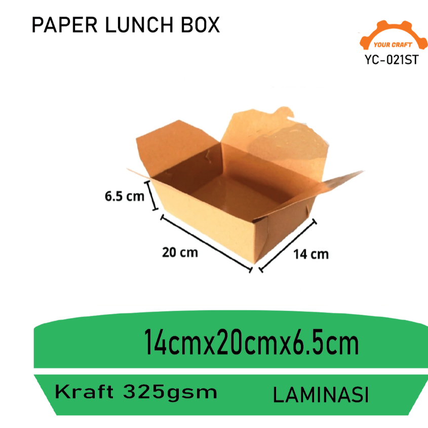 Jual PAPER DELI BOX FOOD (MODEL 1 UKURAN L TYPE: YC-021ST KRAFT 325 GSM ...