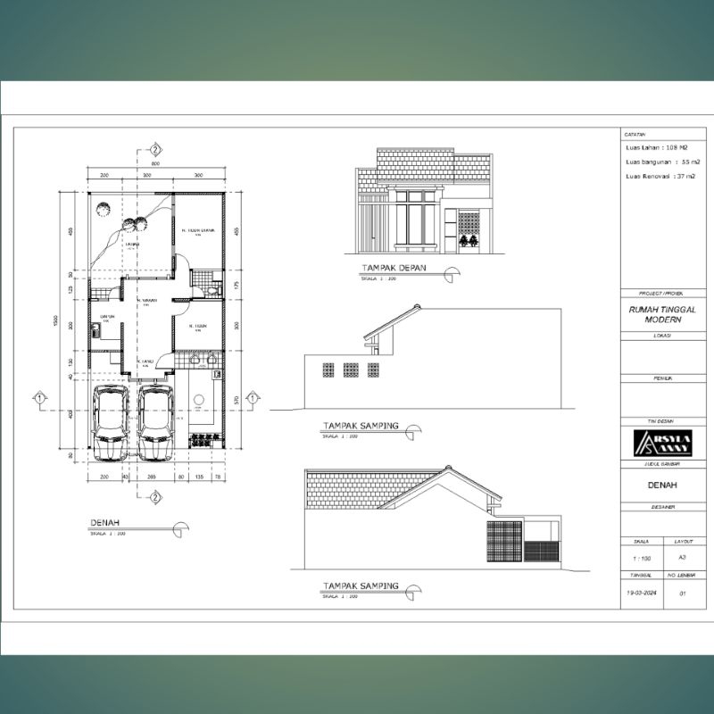 Jual Jasa Desain Rumah | Denah dan Tampak Rumah 2D Layout | Shopee ...
