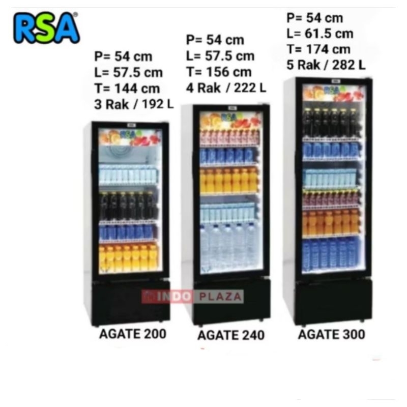 Jual Showcase RSA Agate 200 / Agate 240 / Agate 300 Display Cooler ...