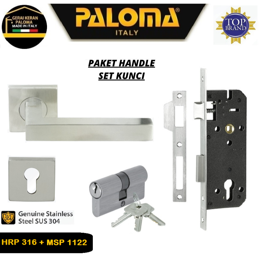 Jual PALOMA Paket Handle HRP 316 Mortise Lock Set MSP 1122 Kunci ...
