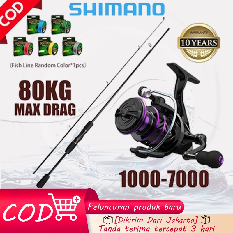 Jual SHIMANO Indonesia Spot pancing set fishing line lure fishing joran rell 1 set HP reel ...