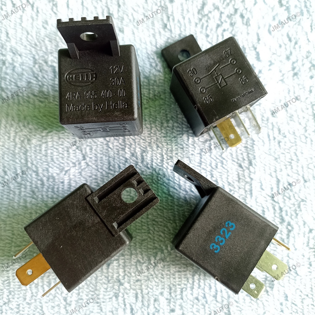 Jual Relay Hella K4 Hitam 12V 30A / 24V 20A Universal kaki 4 relay ...