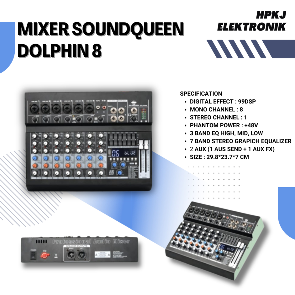 Jual MIXER AUDIO SOUNDQUEEN DOLPHIN 8 CHANNEL Mixer Sound Queen DOLPHIN ...