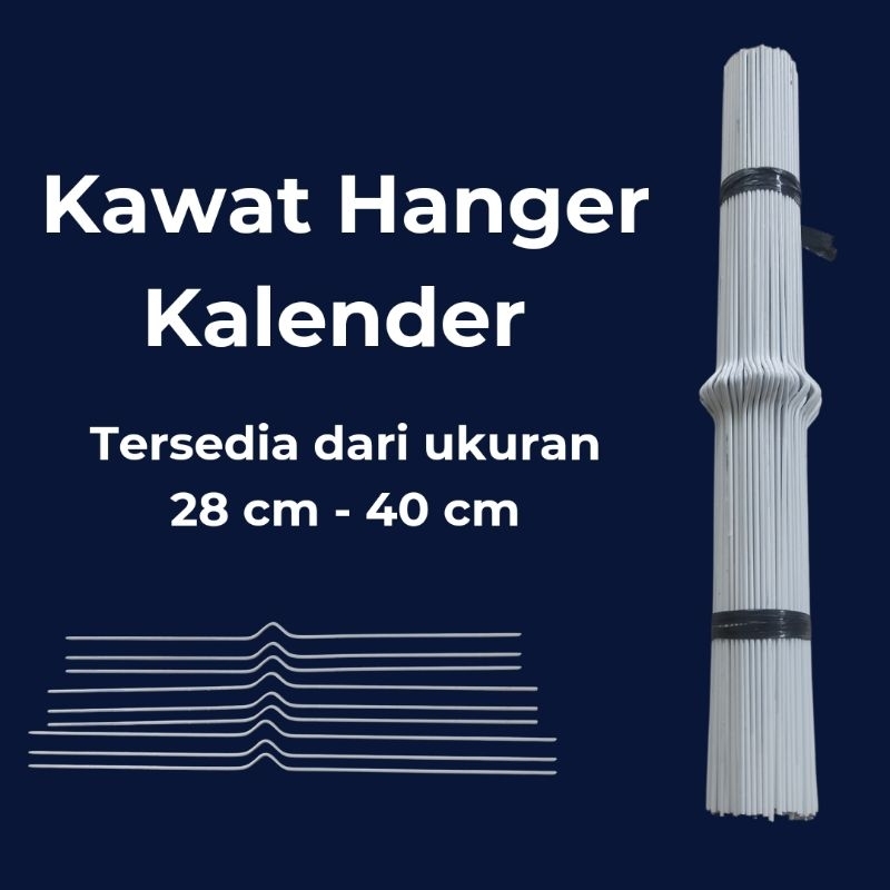 Jual Kawat hanger gantungan kalender ukuran 28cm - 40 cm | Shopee Indonesia