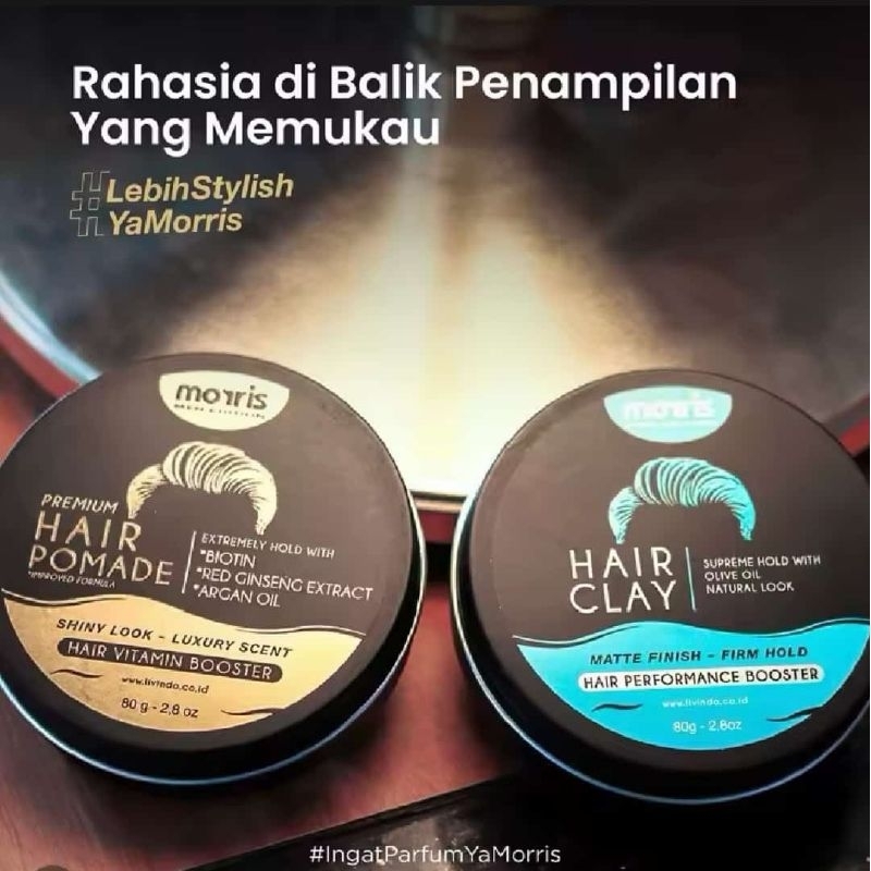 Jual MORRIS Hair Clay / MORRIS Hair Pomade 80gr | Shopee Indonesia
