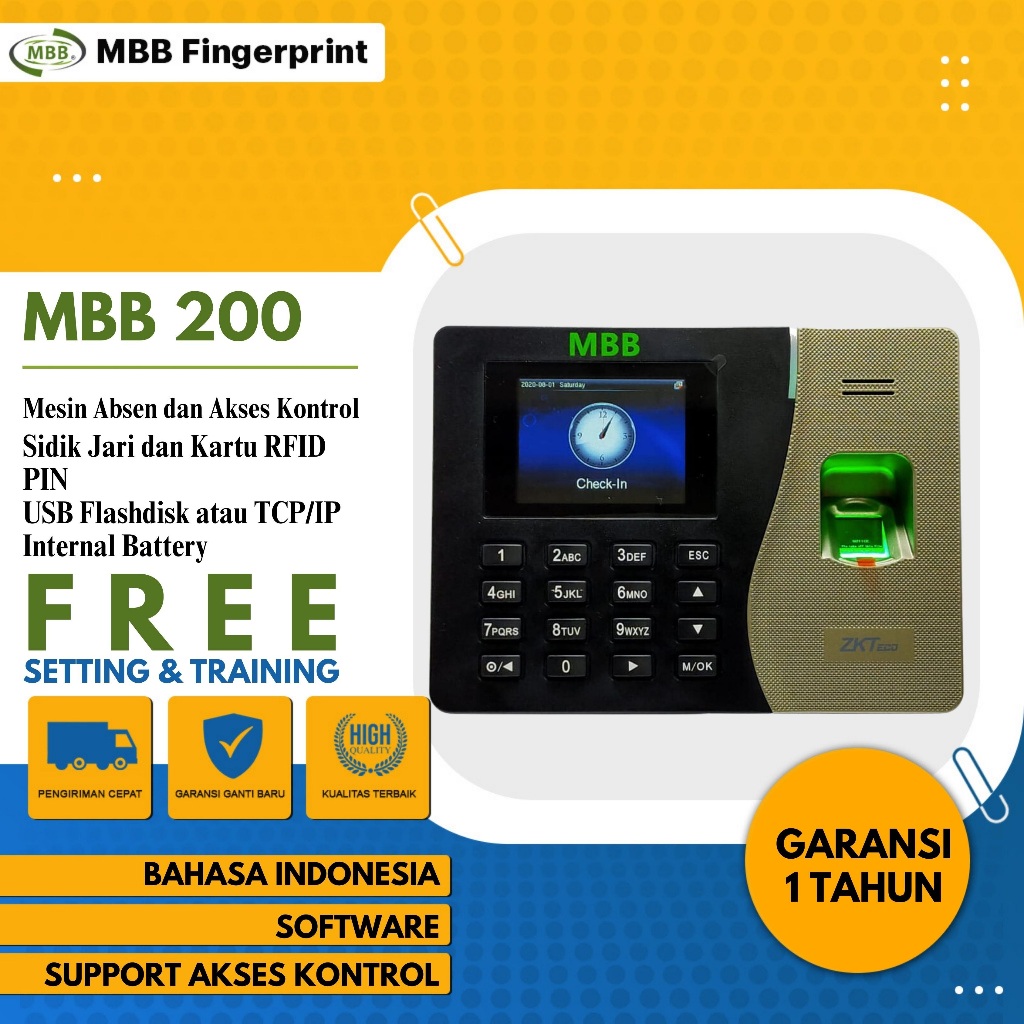 Jual MBB 200/Mesin Absensi Sidik Jari dan Kartu/Mesin Absensi Jari/Fingerprint/Card Access/Mesin ...