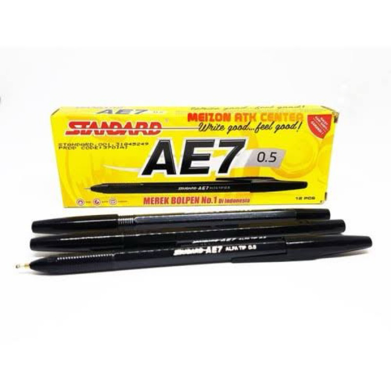 Jual Pulpen STANDARD AE7 Hitam (satuan) | Shopee Indonesia
