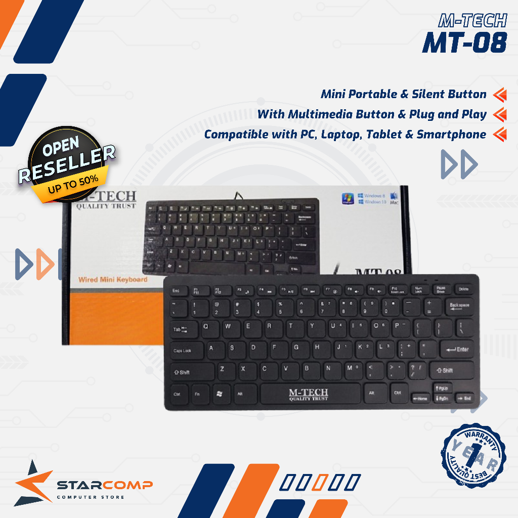 Jual Keyboard Mini M-Tech MT-08 USB Multi MT08 | Shopee Indonesia