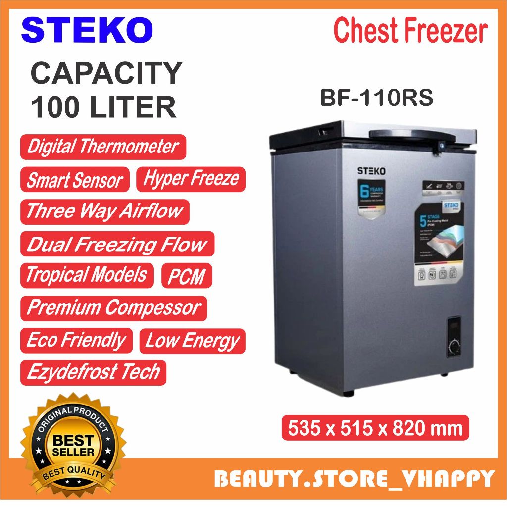Jual Chest Freezer Steko 100L BF 110RS Armoured Series Garansi Resmi ...