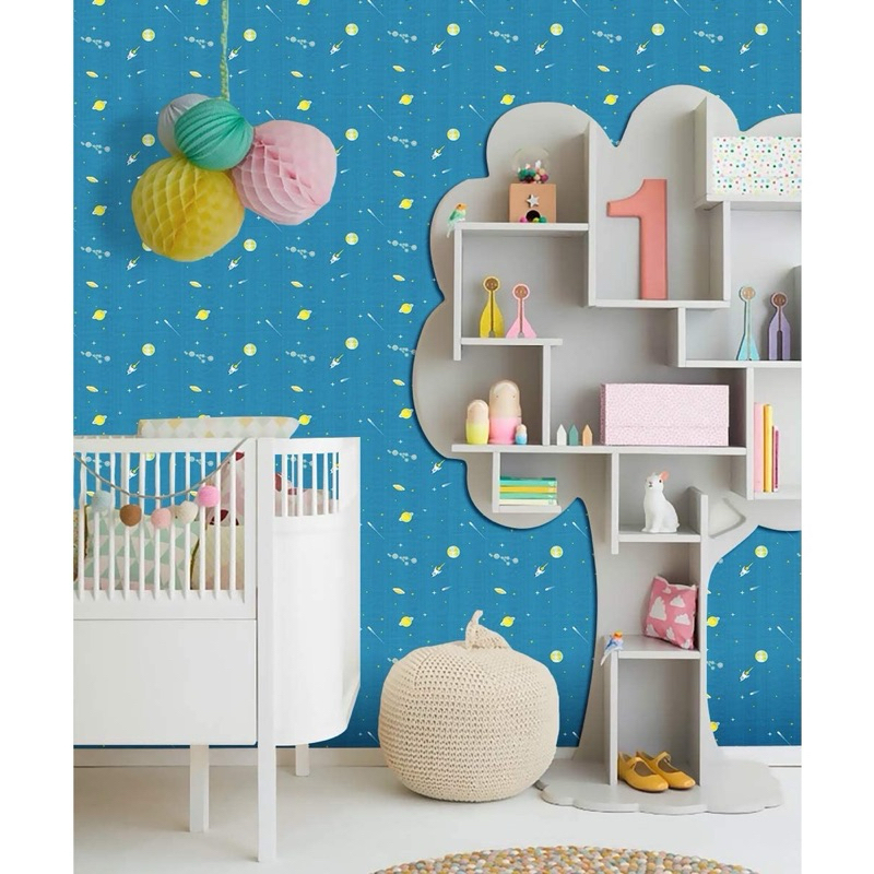 Jual wallpaper dinding motif planet luar angkasa panjang 8M s/d 9M x ...