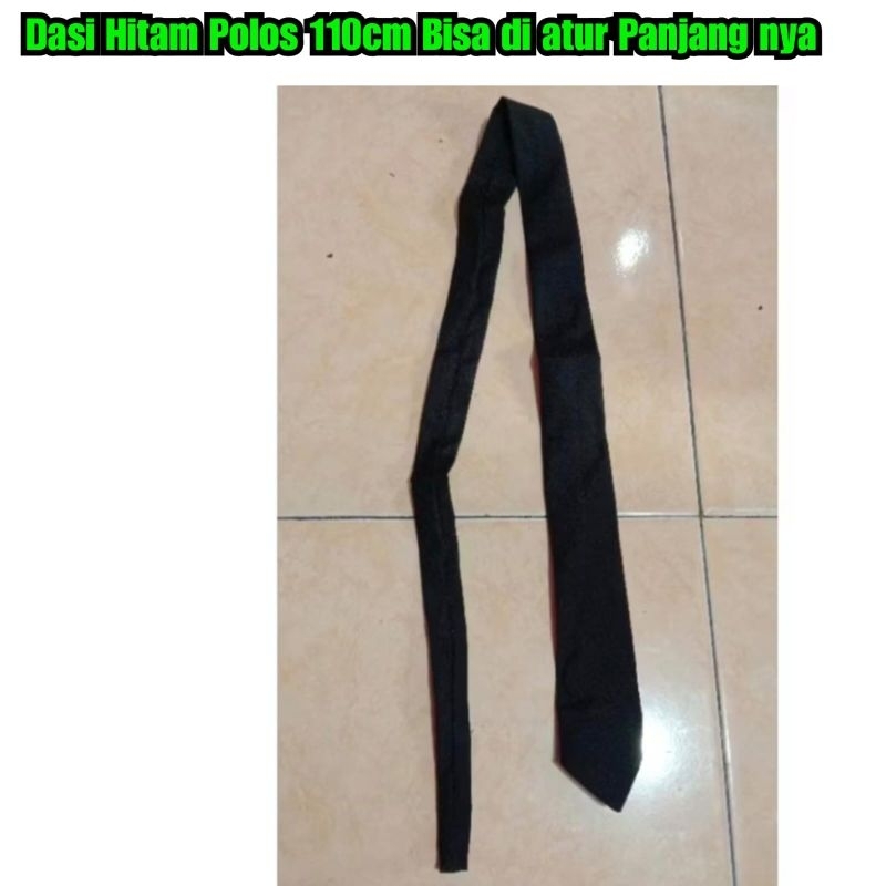 Jual Dasi hitam polos Panjang 110cm bisa di atur panjang nya dasi baju ...