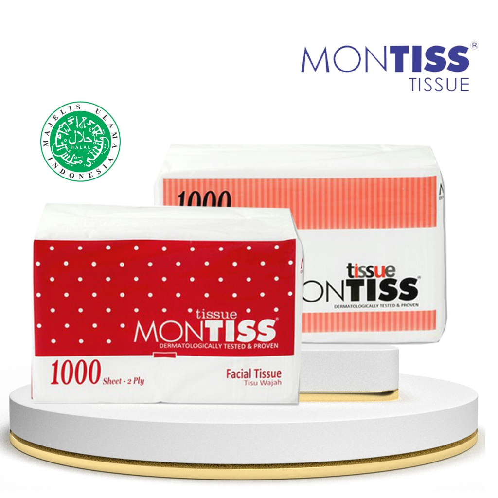 Jual MONTISS Facial Tissue 1000 Sheets 2Ply Tisu | Shopee Indonesia