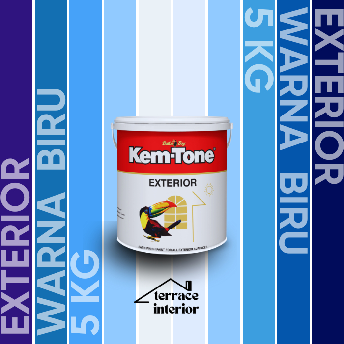 Jual Cat Tembok Kemtone Exterior Warna Biru 5 Kg | Shopee Indonesia