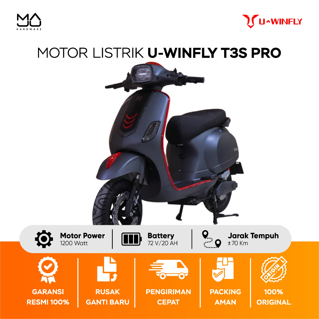 Jual Motor Listrik Uwinfly T3S Pro Terbaru Vespa T3 S PRO - Garansi Resmi | Shopee Indonesia