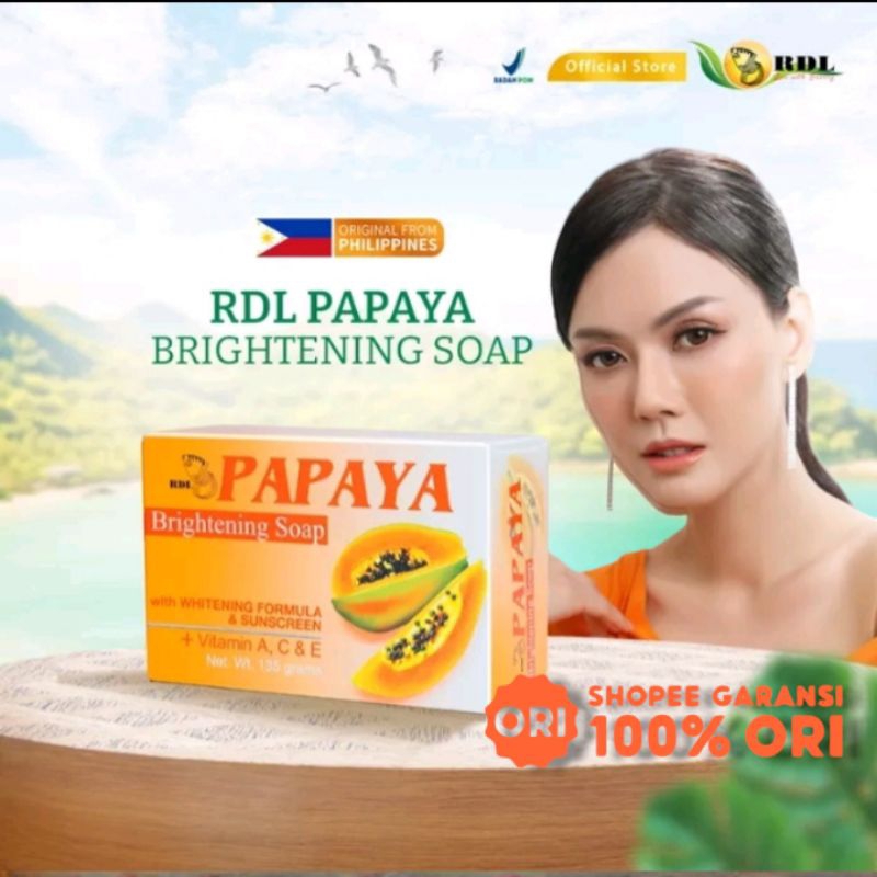 Jual RDL PAPAYA BRIGHTENING SOAP SABUN PAPAYA RDL 100% ORI - RDL 135 ...