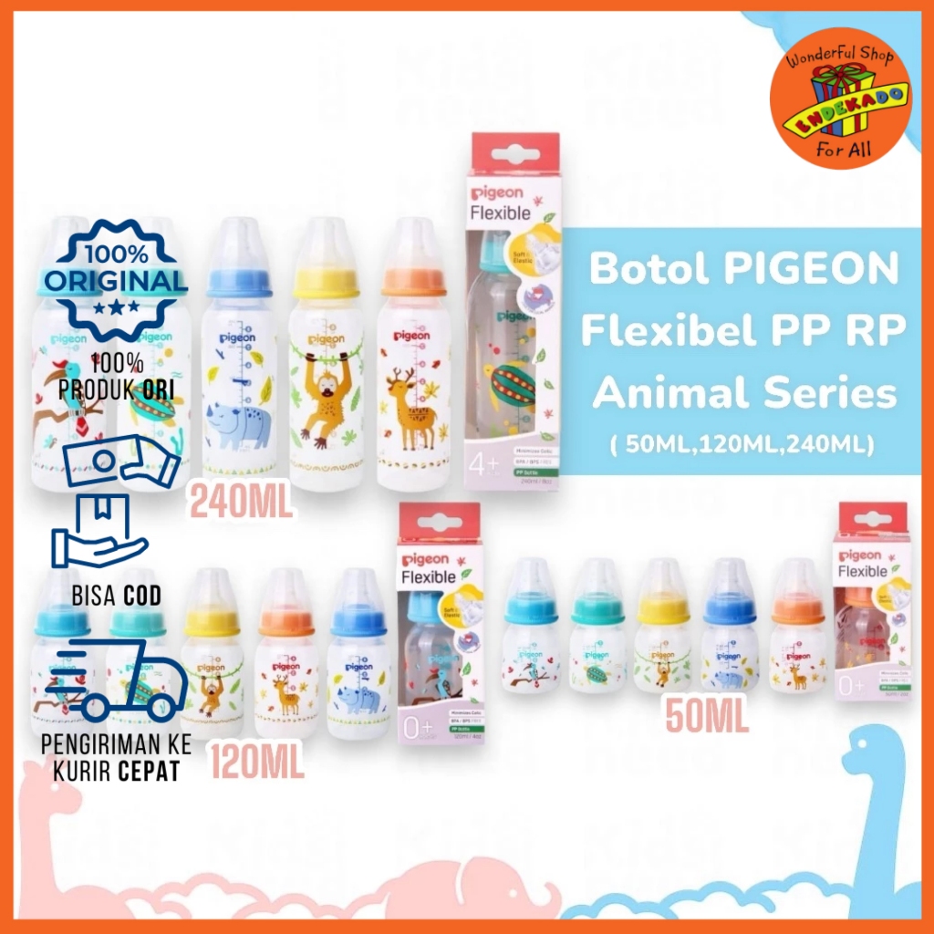 Jual Pigeon Botol PP RP Flexible 50ml 120ml 240ml - Botol Susu Hewan ...