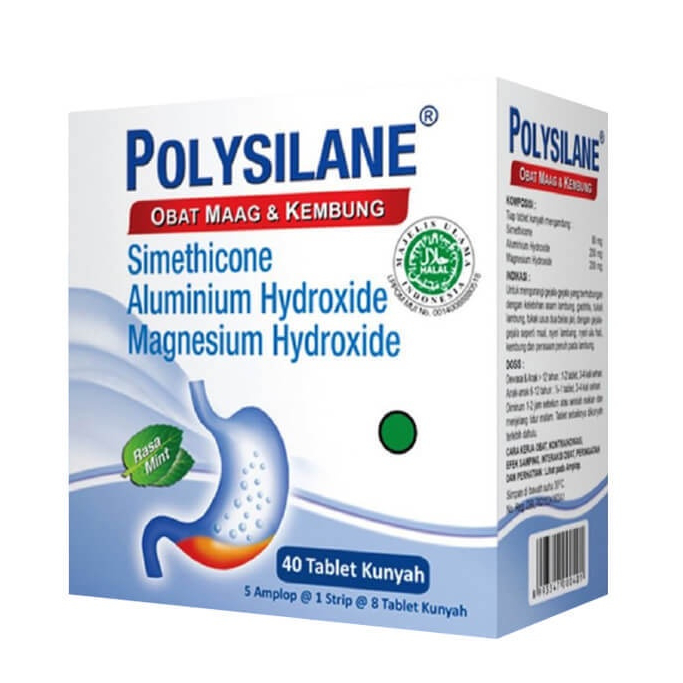 Jual Polysilane Box 40's Tablet Pharos / Obat Maag / Obat Asam Lambung ...