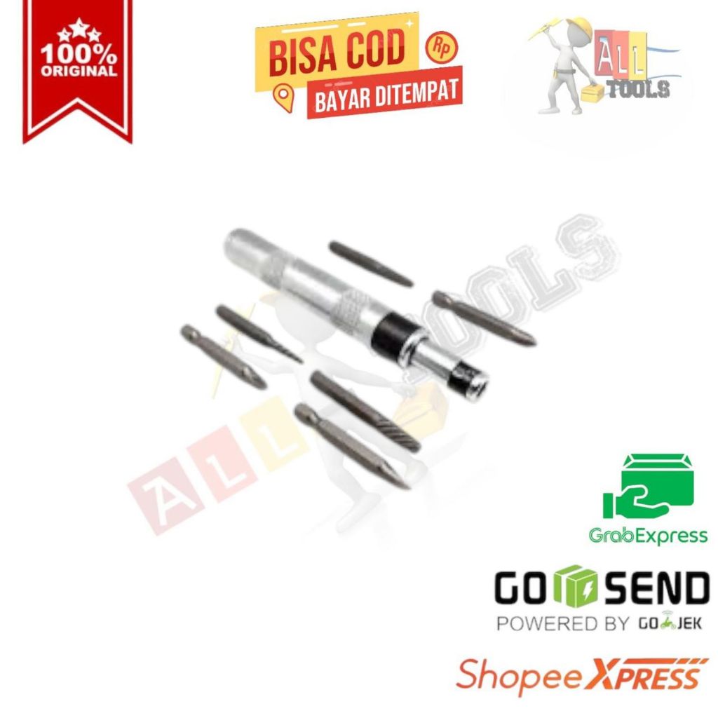 Jual TEKIRO Obeng Ketok Mini Set 7 Pcs - Mini Impact Driver & Extractor ...