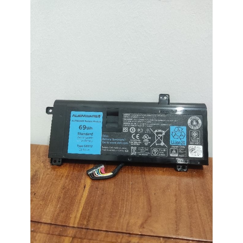 Jual Dell Alienware 14 - Battery Baterai Batre - G05YJ 69WH (Baru ...