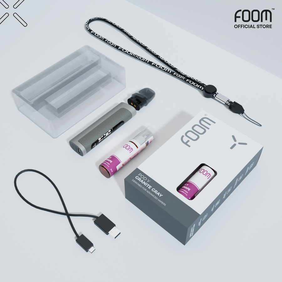 Jual Foom Y Granite Gray + Foom Salt Nic 15ML by Foom Lab / Foom Pod Y ...