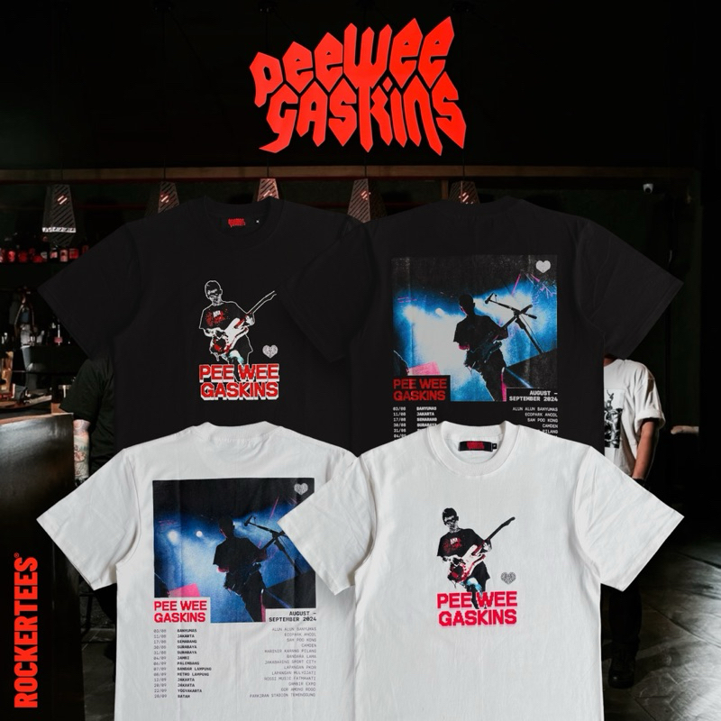Jual PEE WEE GASKINS - TOUR 2024 BLACK/WHITE T-SHIRT | ORIGINAL ...