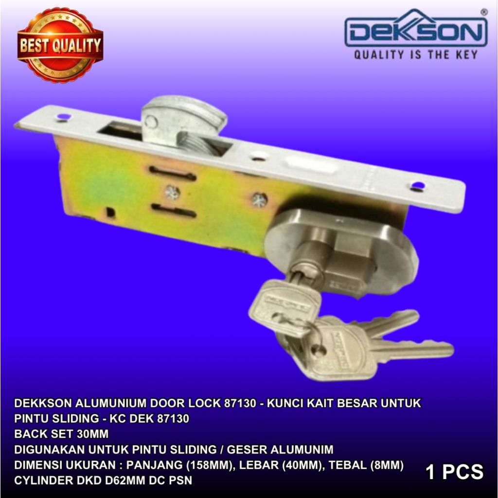 Jual Kunci Pintu Sliding Aluminium Kait/Hook Besar Dekkson KC DKS 87130 ...