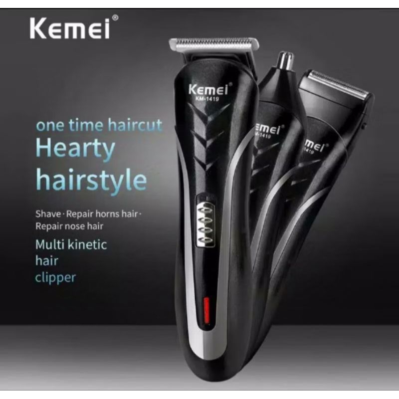 Jual Kemei KM -1407 Alat Mesin Cukur Rambut profesional Hair Clipper 3in1 Bisa Di Cas Charger ...