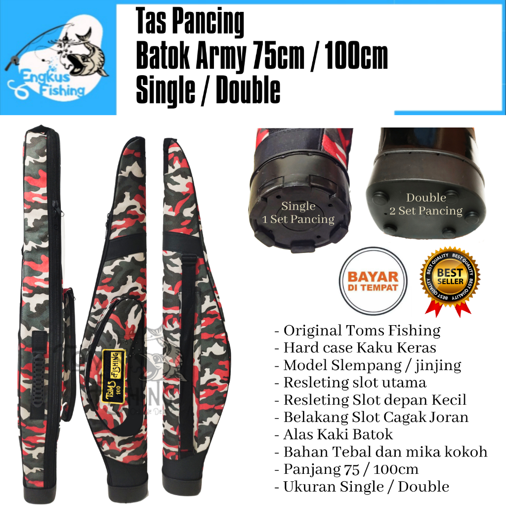Jual Tas Pancing Toms Fishing Army Batok 75cm / 100cm (Single / Double ...