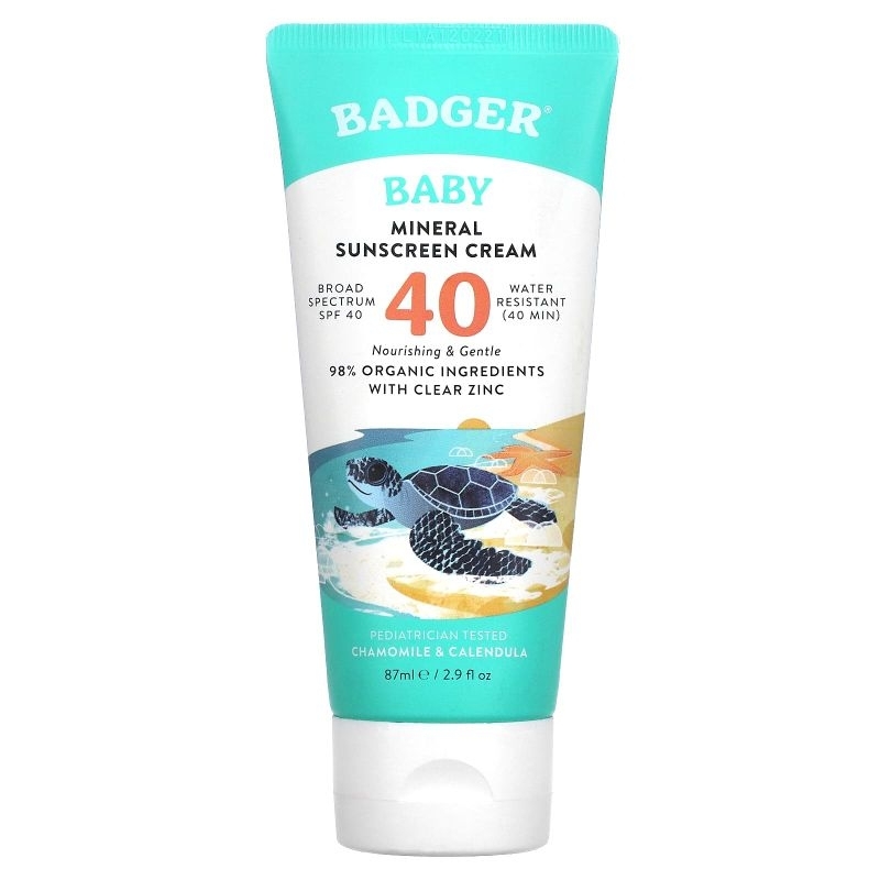 Jual Badger Baby Mineral Sunscreen Cream, SPF 40, Chamomile & Calendula ...