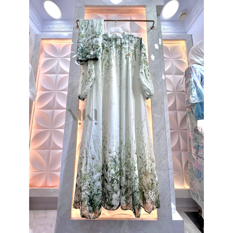 Jual Gamis Dress Motif Bunga Set Hijab | Gamis Set Jilbab | Gamis Set ...