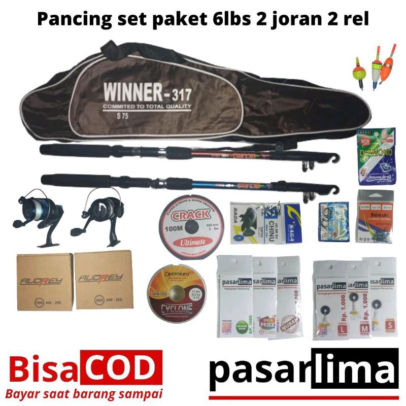 Jual Pancing Set Paket 6 lb isi 2 joran | Shopee Indonesia