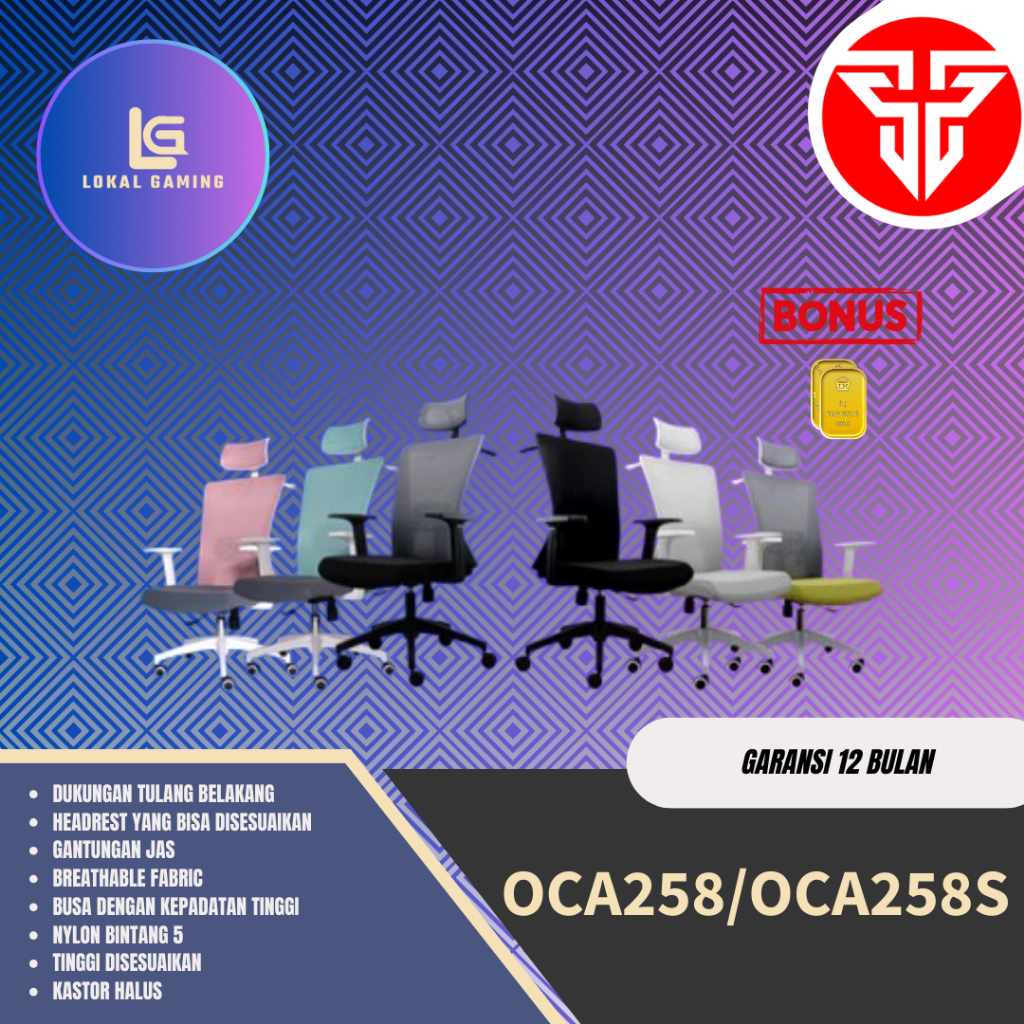 Jual Fantech OCA258 / OC-A258 Kursi Kantor Office Chair | Shopee Indonesia