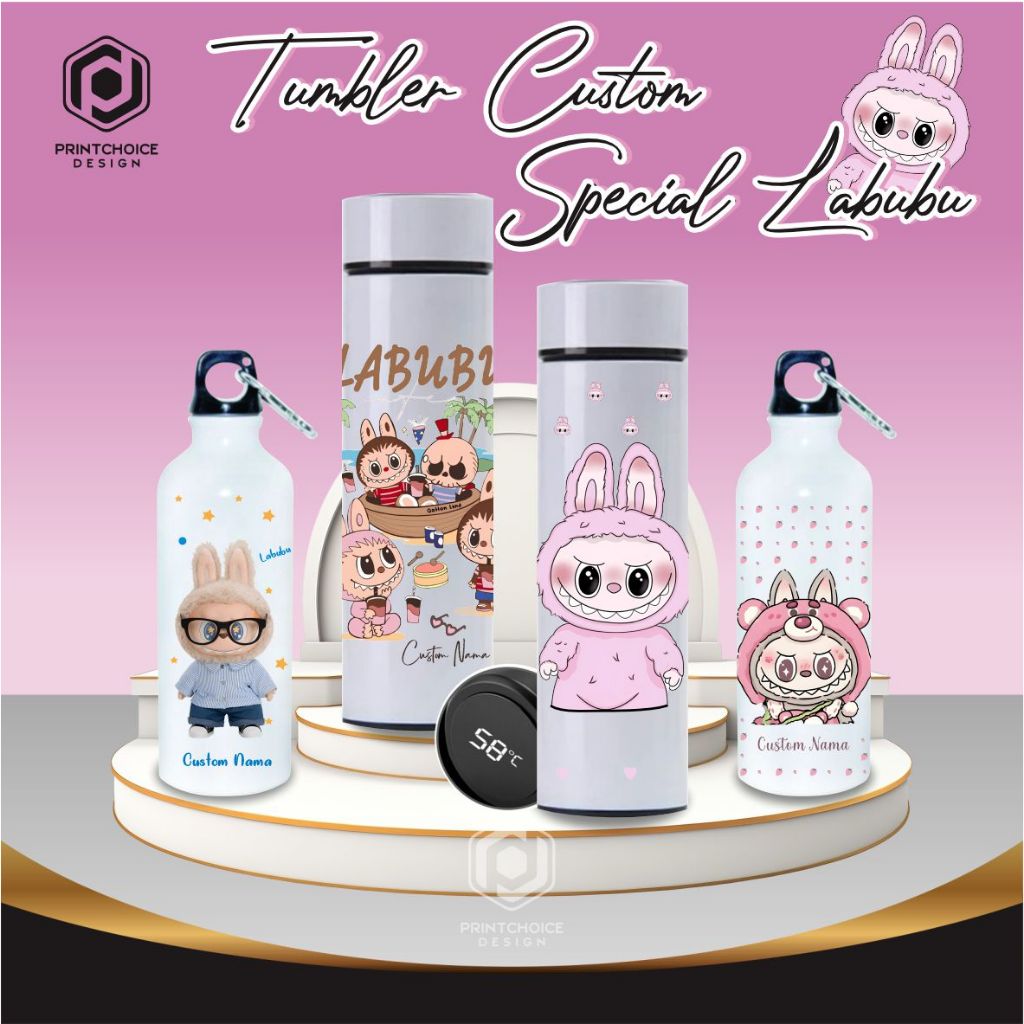 Jual Tumbler Labubu Custom Viral Termos Botol Minum Anak 500ml Tahan ...