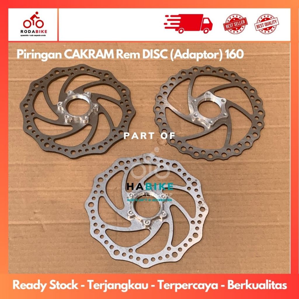 Jual Piringan Rem Cakram Sepeda 160 Dengan Adaptor Tinggal Pasang saja ...