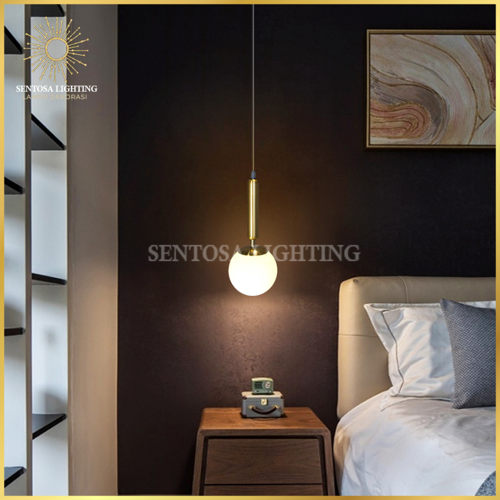 Jual sentosa lighting Lampu Gantung Minimalis Ruang Makan Tamu Modern Mini Bar Restauran Emas 15 ...
