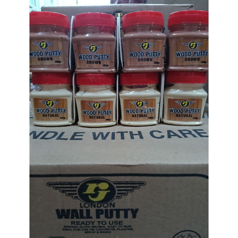 Jual RJ LONDON WOOD PUTTY NATURAL WOOD PUTTY BROWN 200GR dempul kayu ...